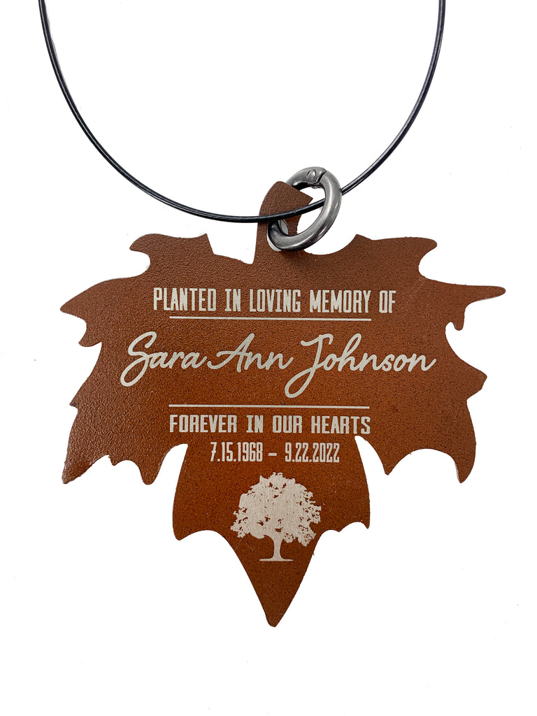 Memorial Tree Dedication Plaque, Personalized Tree Marker Sign, Maple ...